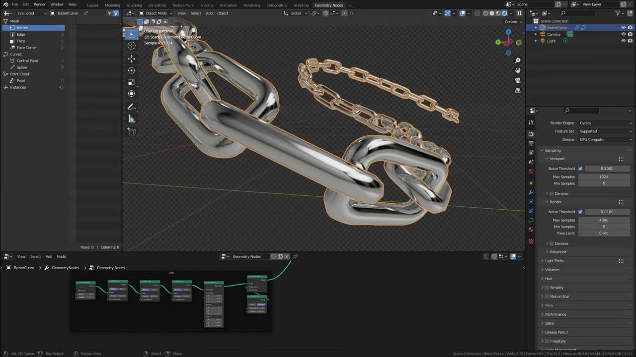 Making a simple procedural chain with Geometry Nodes in Blender 3.0 - YouTube