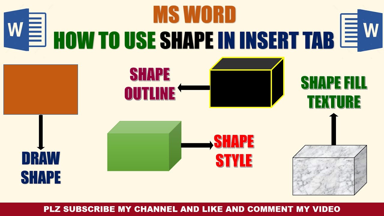 How to use shape in insert tab I shape uses in MS Word full tutorial I ...