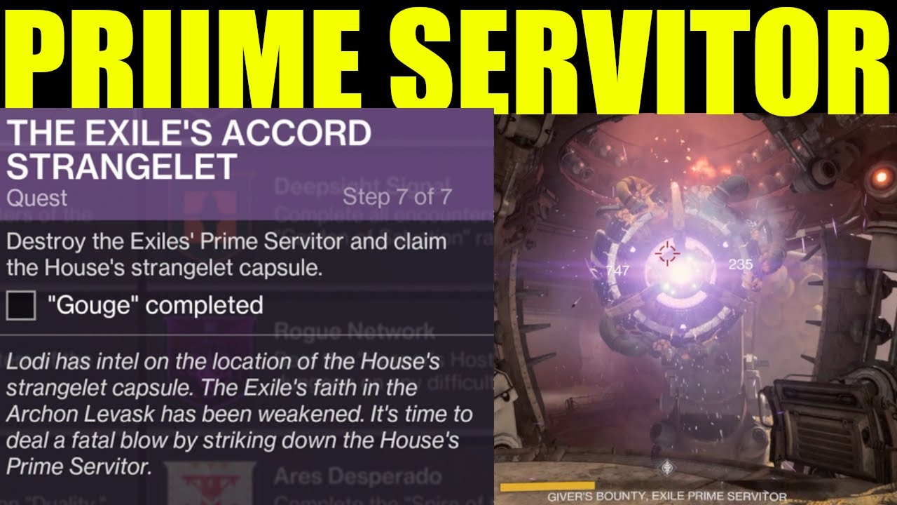 destiny 2 - Destroy the Exiles Prime Servitor | The Gouge mission ...