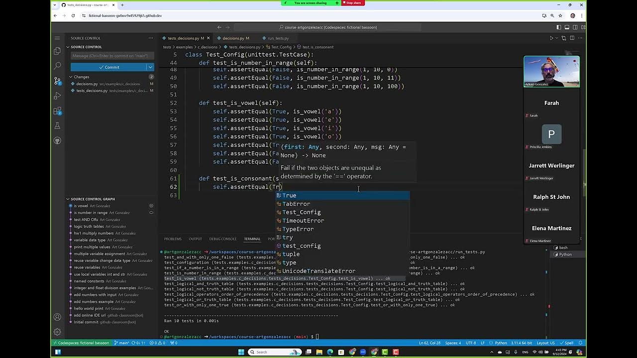 091224 COSC 1336 Python boolean logic: is consonant - YouTube