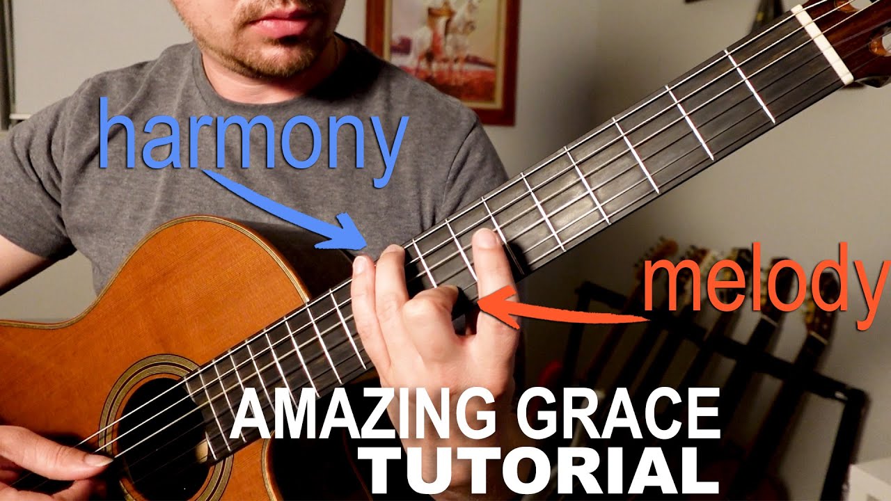 How to Play Amazing Grace on Classical Guitar [free tabs / score] - YouTube