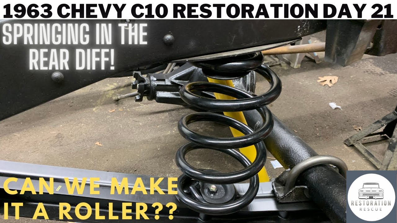 Slamming The Rear End in the Frame 1963 Chevy C10 Restoration Day 21 ...