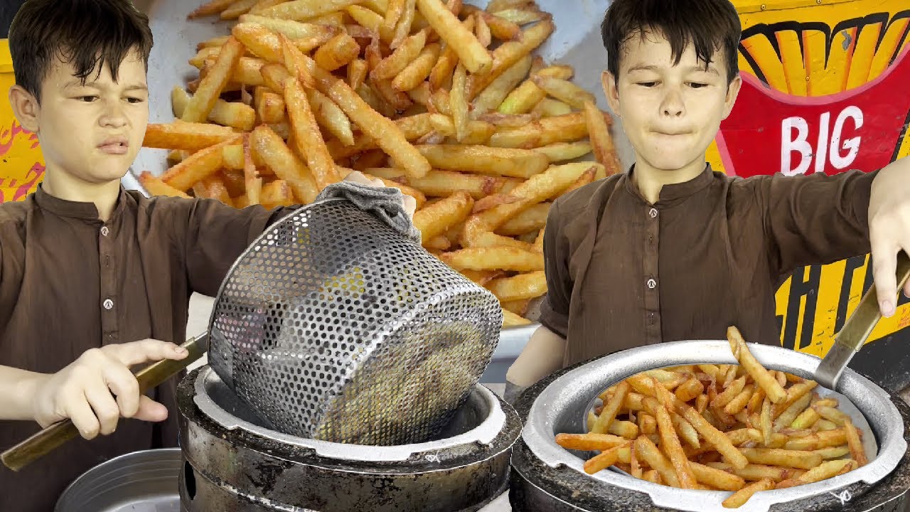 CRISPY FRENCH FRIES 🍟 Afghani Aloo Chips Making | OPTP & McDonald's ...