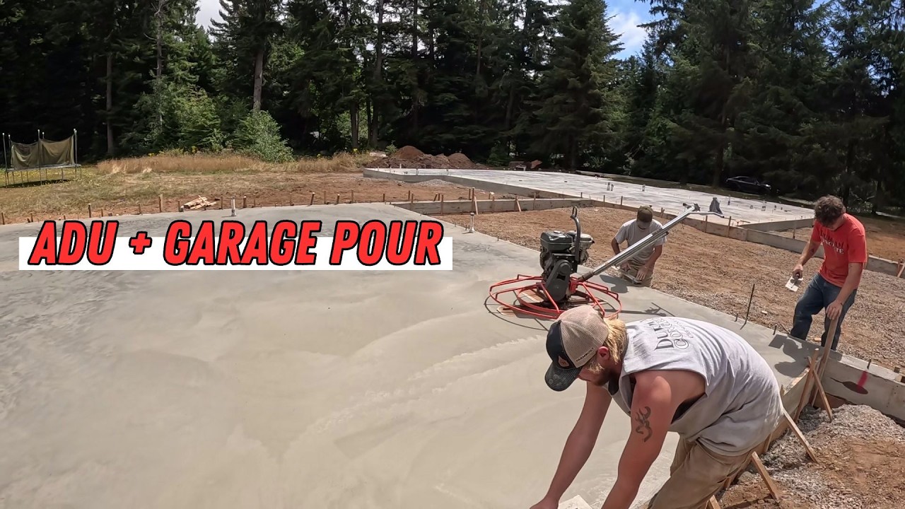 ADU Concrete Slab Foundation and Shop Floor Place and Finish - YouTube