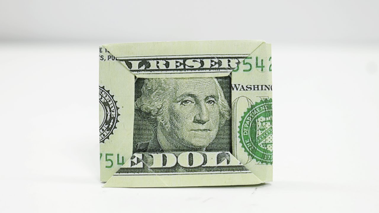 Dollar Money Origami George Washington Photo Frame - YouTube