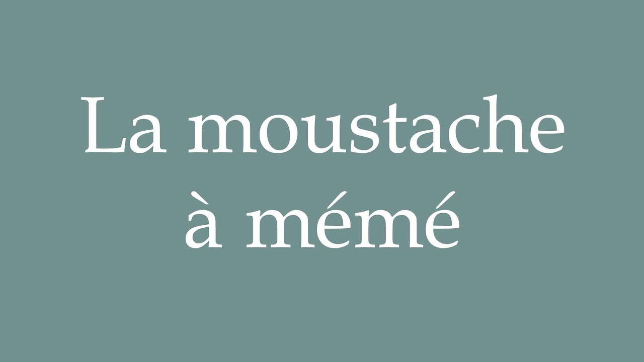 How to Pronounce ''La moustache à mémé'' (Grandma's mustache) Correctly ...