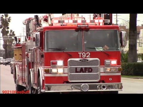 LAFD Truck 92 Responding - YouTube