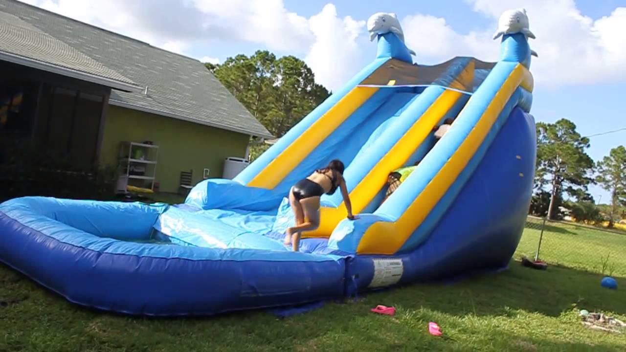 18 Feet Dolphin Water Slide - YouTube