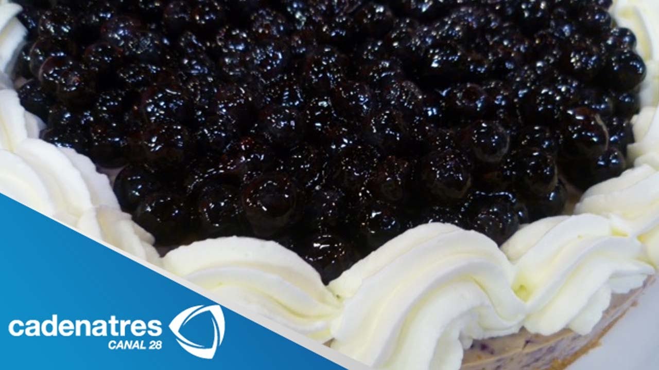 Receta de pastel de queso frío con moras azules. Receta de pastel frío ...