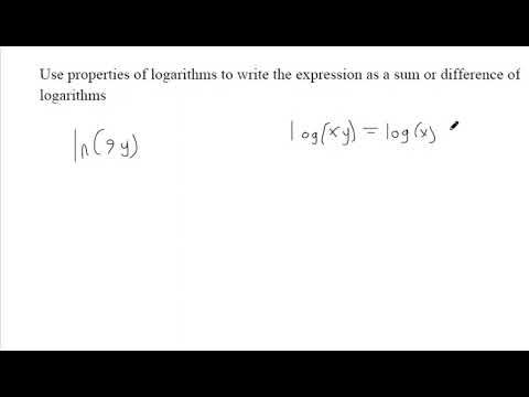Use properties of logarithms to write the expression as a sum or difference of logarithms - YouTube