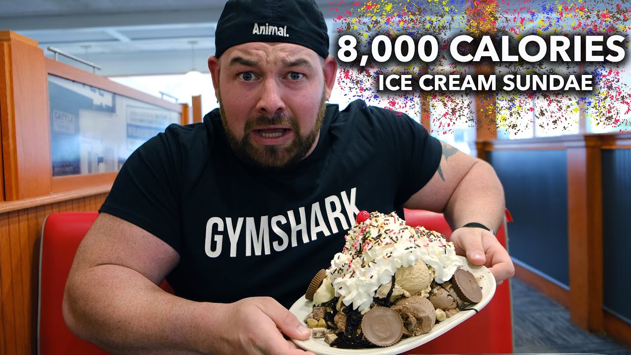 8,000 CALORIE ICE CREAM SUNDAE CHALLENGE!! - YouTube