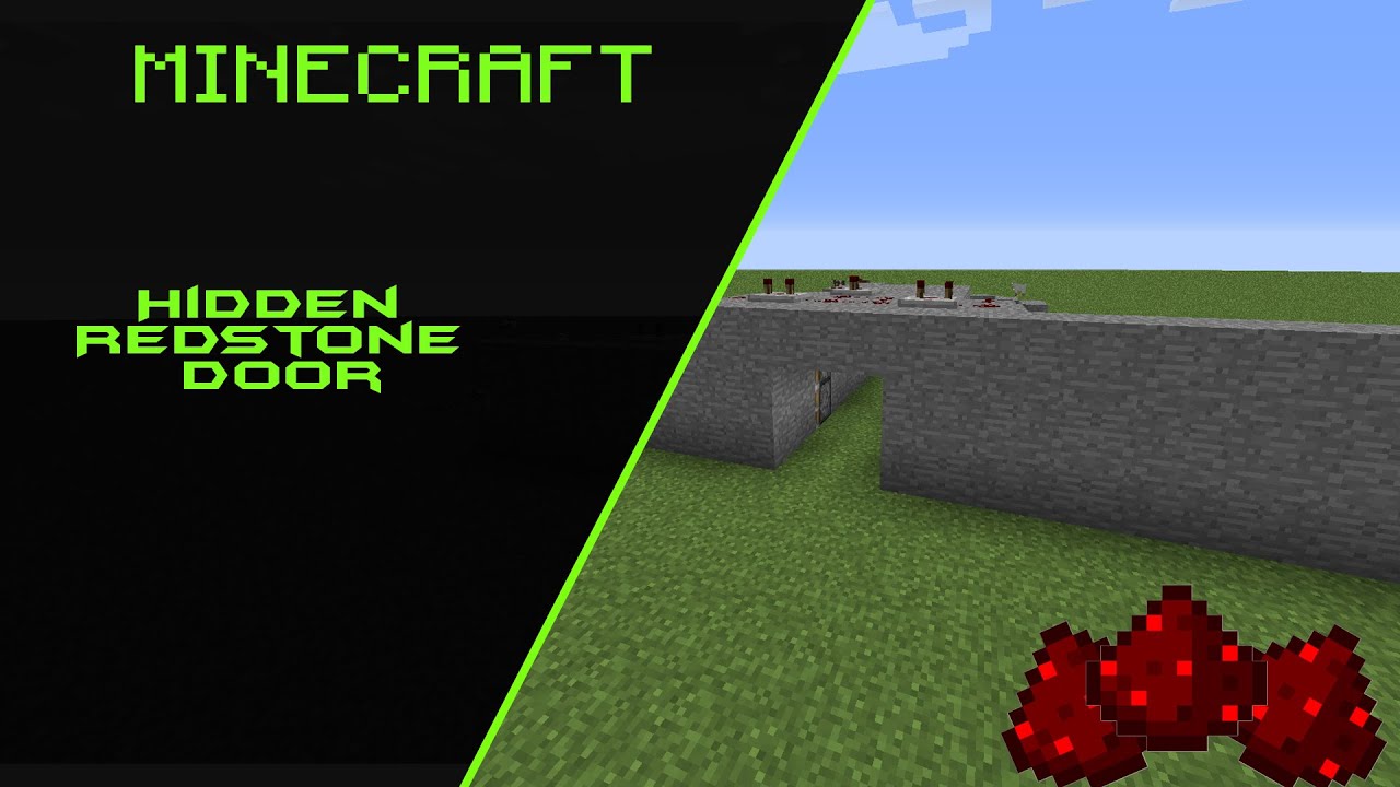 Hidden Redstone Door Minecraft Tutorial - YouTube