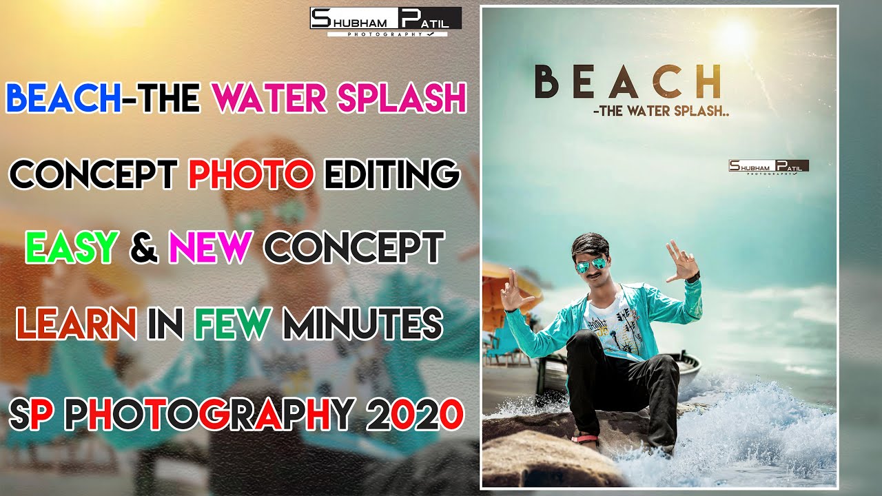 BEACH-The Water Splash🌊⛵💺 Concept Photo Editing | Easy & New Concept ...