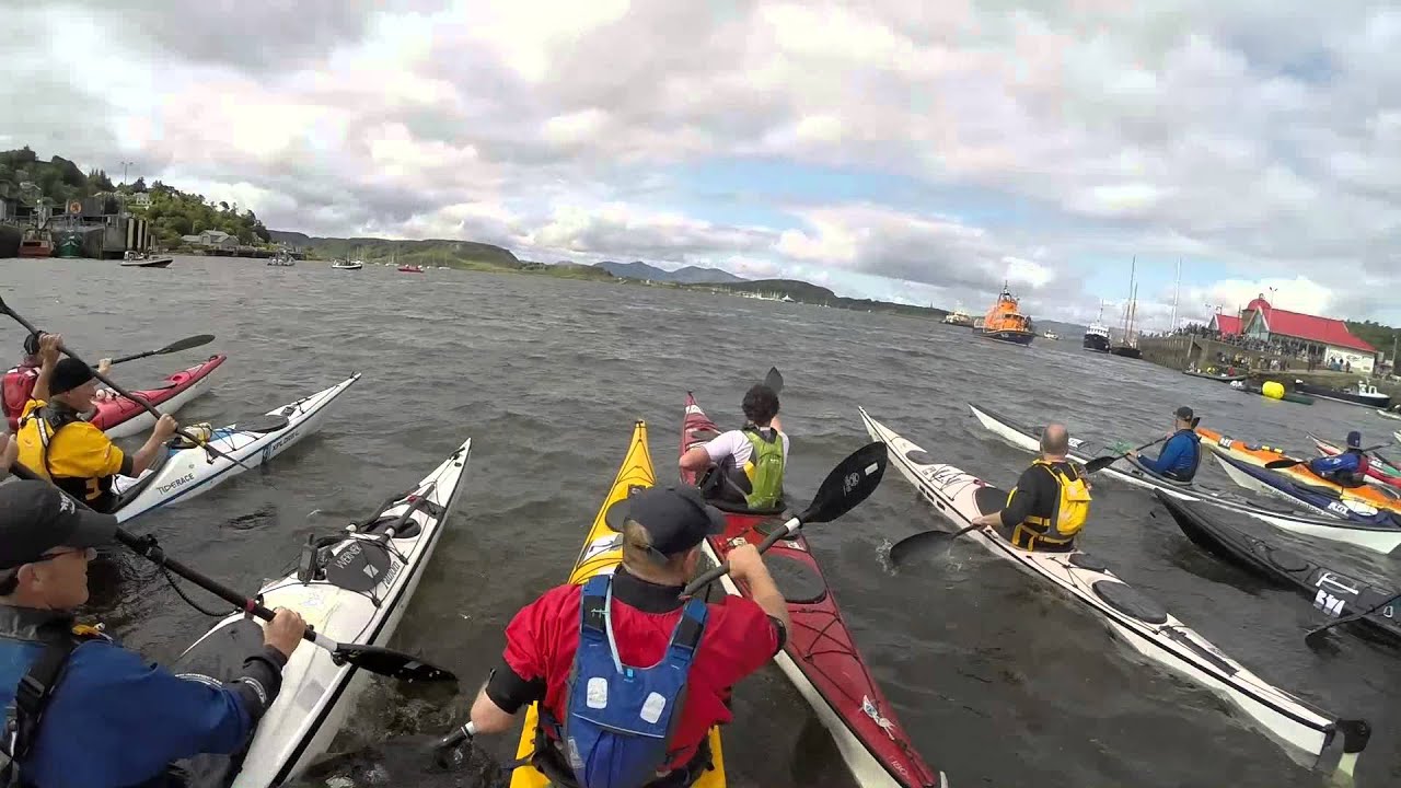 Oban Sea Kayak Race Touring Start 2014 - YouTube