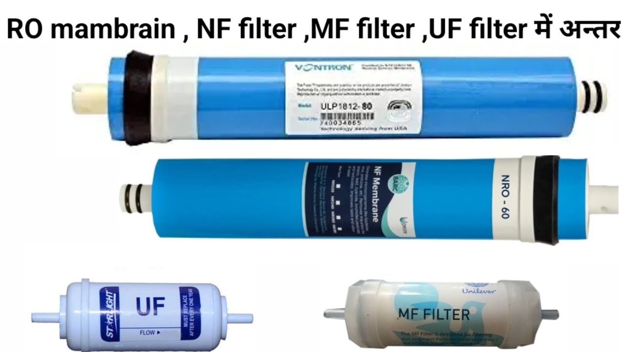 RO mambrain , NF filter ,UF filter ,MF filter में क्या अन्तर है जानो ...