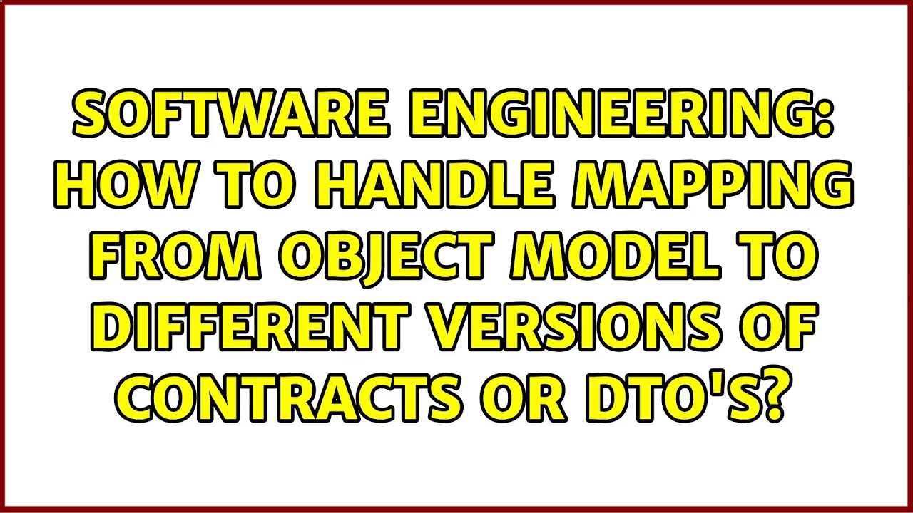 How to handle mapping from object model to different versions of contracts or DTO's? - YouTube