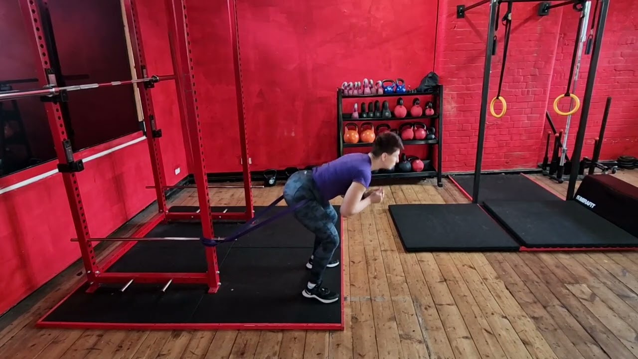 Banded pull-through / hip-hinge - YouTube