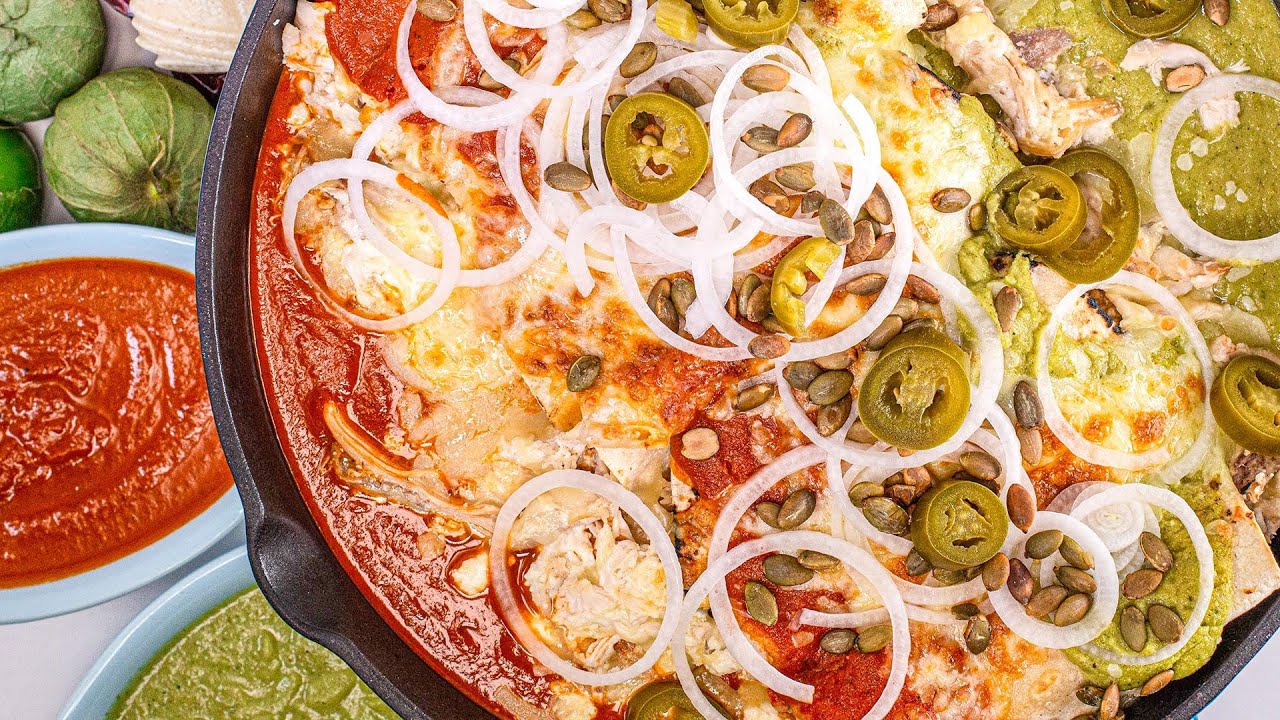 How To Make Enchiladas Divorciadas Skillet Pie By Rachael - YouTube