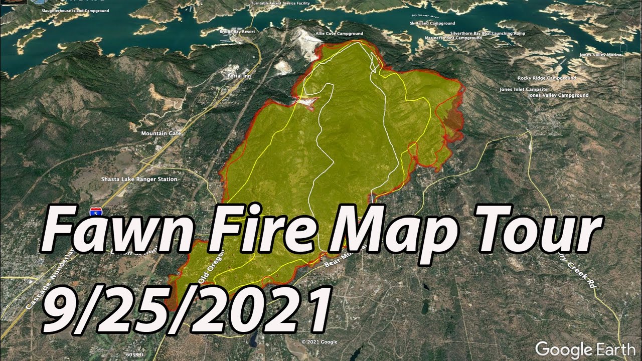 Fawn Fire Map Tour - 9/25/2021 - YouTube