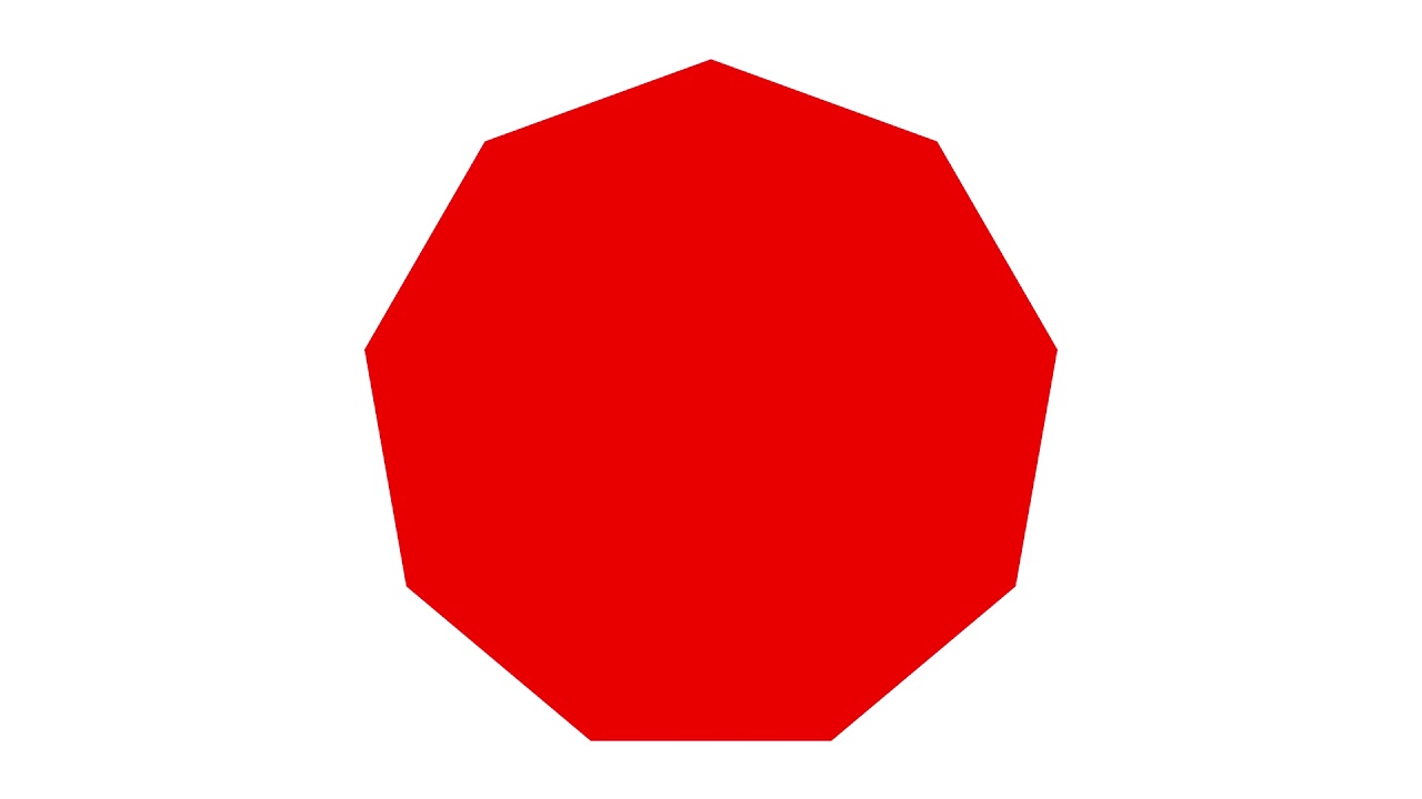 Red Nonagon White Background Up To Down - YouTube