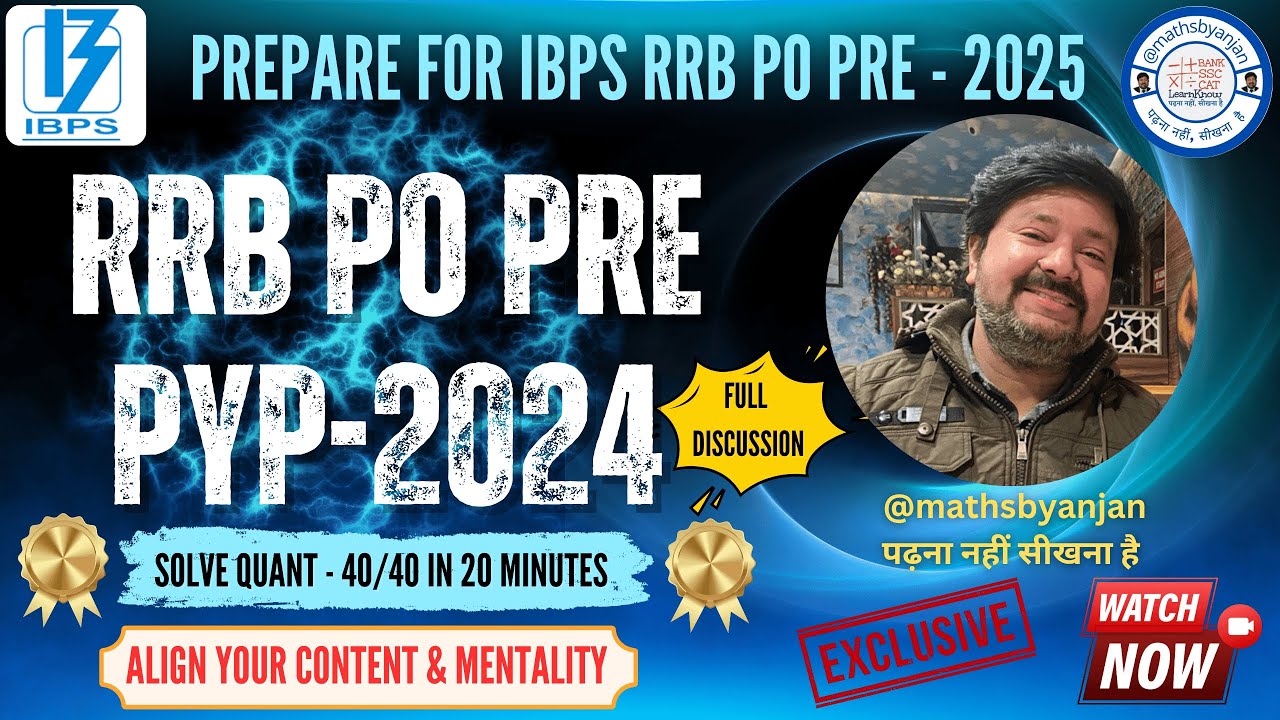 @mathsbyanjan | RRB PO PRE PYP 2024 | MATHS | 40/40 | #rrbpopre #rrbpo ...