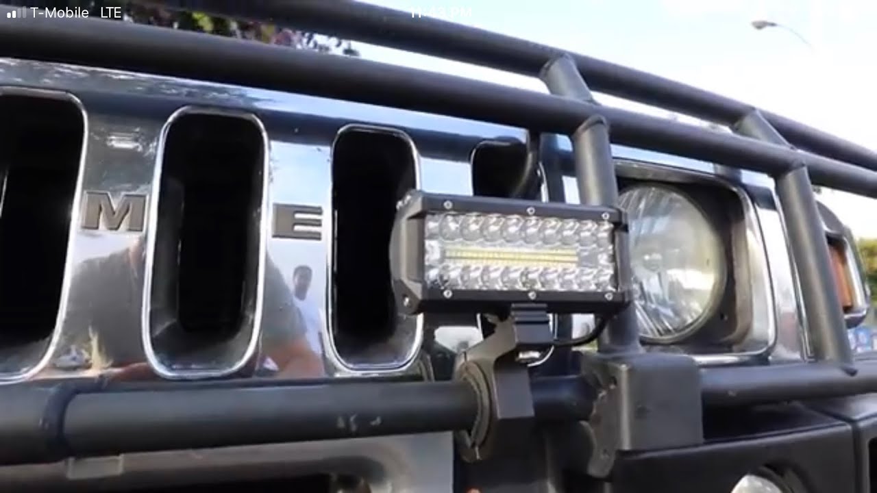 hummer h2 gets bliauto off road lights - YouTube