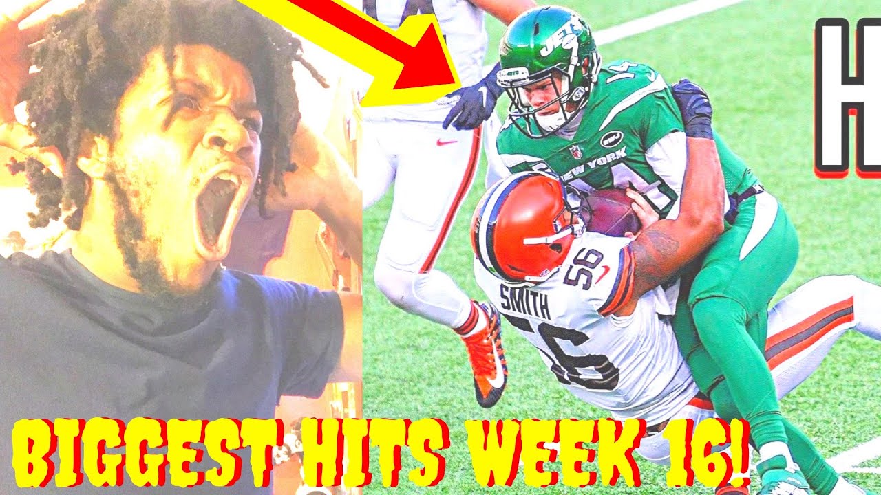 NFL REACTION/FOOOTBALL REACTION BIGGEST HITS OF WEEK 16 - YouTube