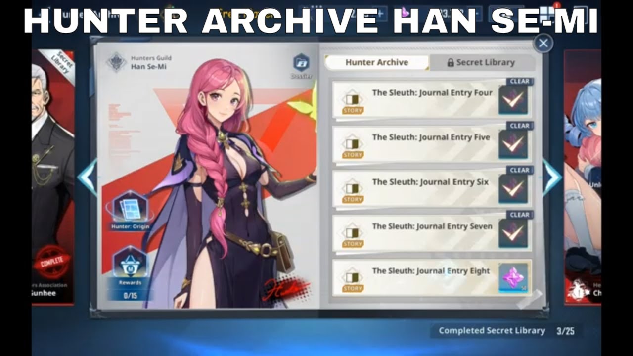 HUNTER ARCHIVE HAN SE-MI SOLO LEVELING : ARISE - YouTube