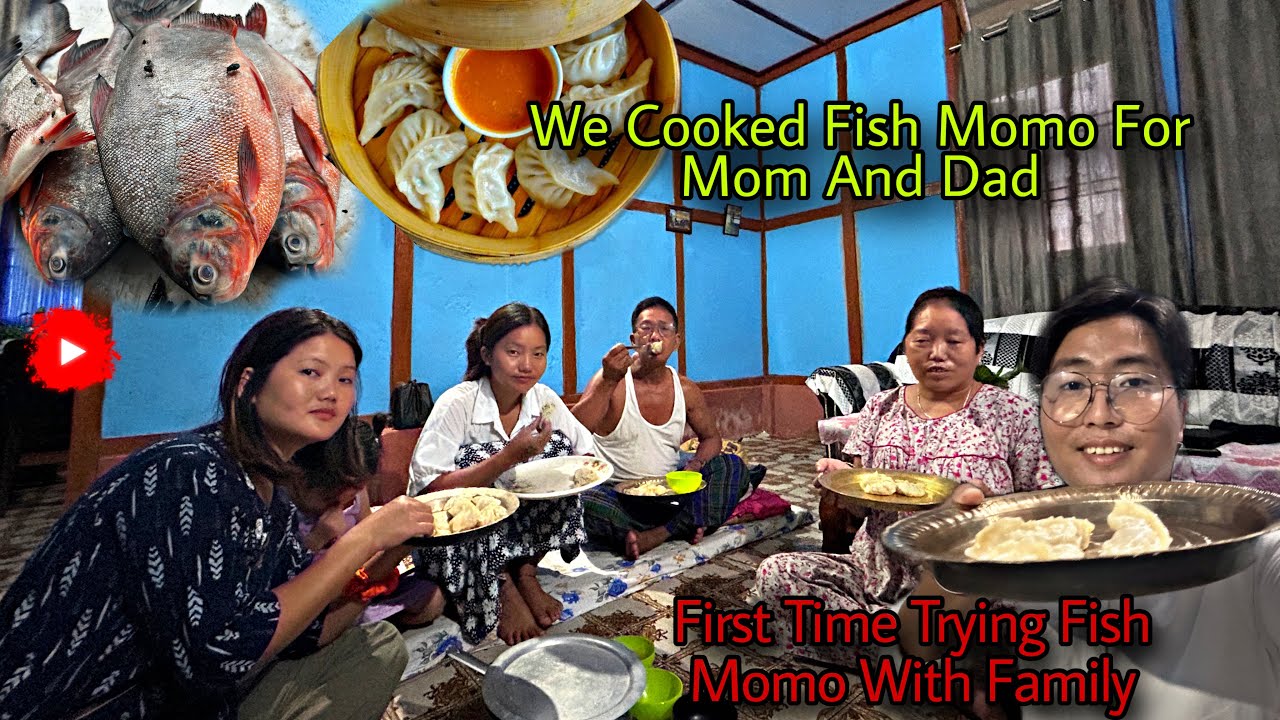 We cooked fish momo for mom and dad || trying fish momo for the first ...