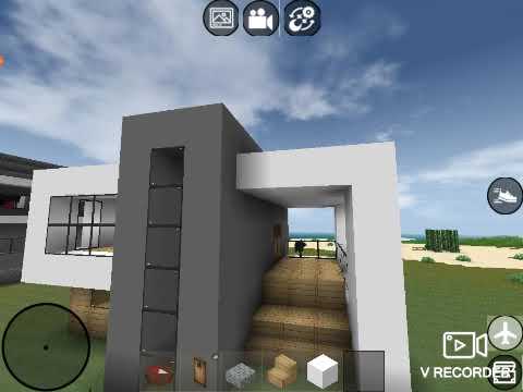 How to make a modern house in mini block craft - YouTube
