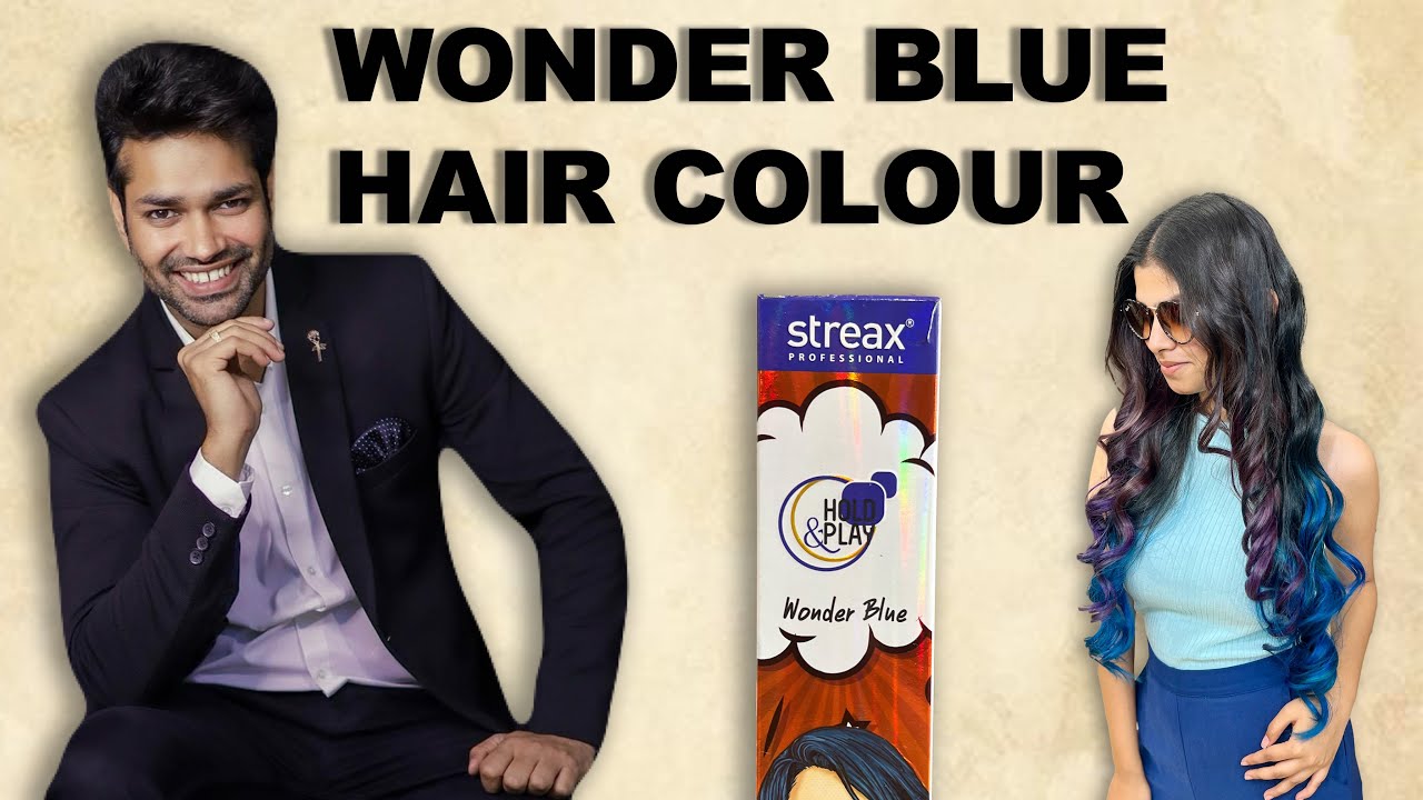 Wonder blue hair colour | full process - YouTube