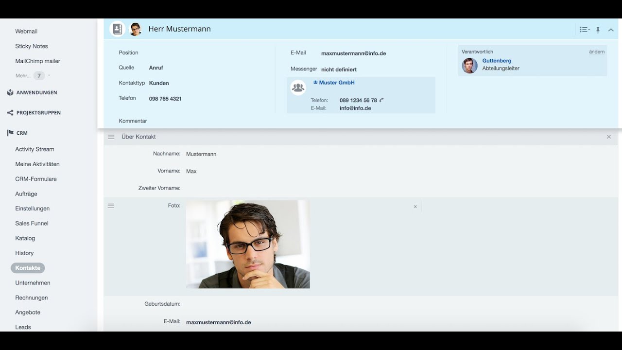 Arbeiten mit den Kontakten im Bitrix24 CRM - YouTube
