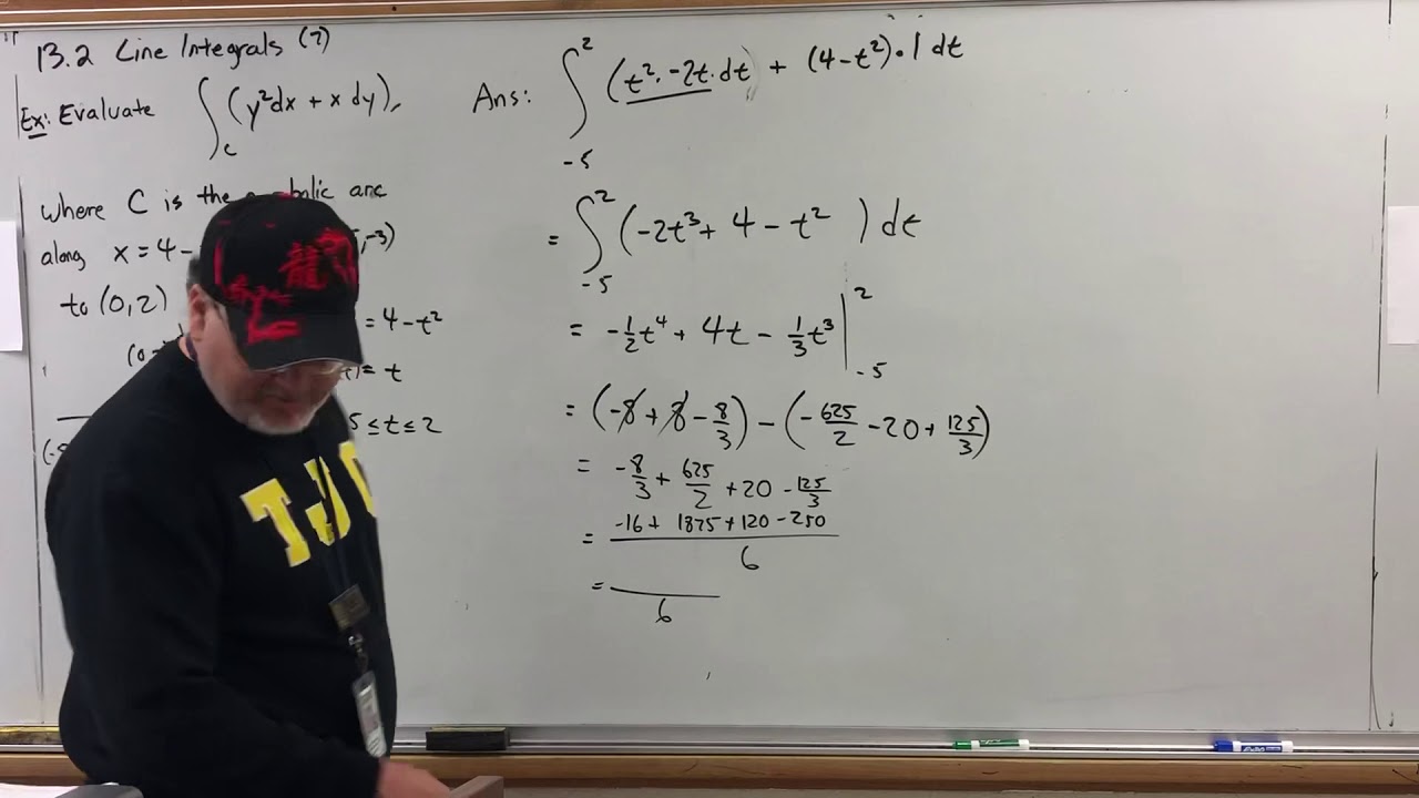 13.2 Line Integrals (video 7) - Line Integrals with Respect to x and y; Example #4 - YouTube