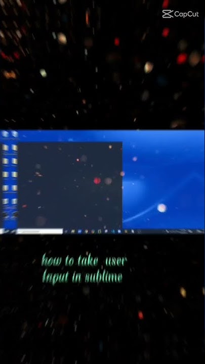 How to take user input in sublime - YouTube