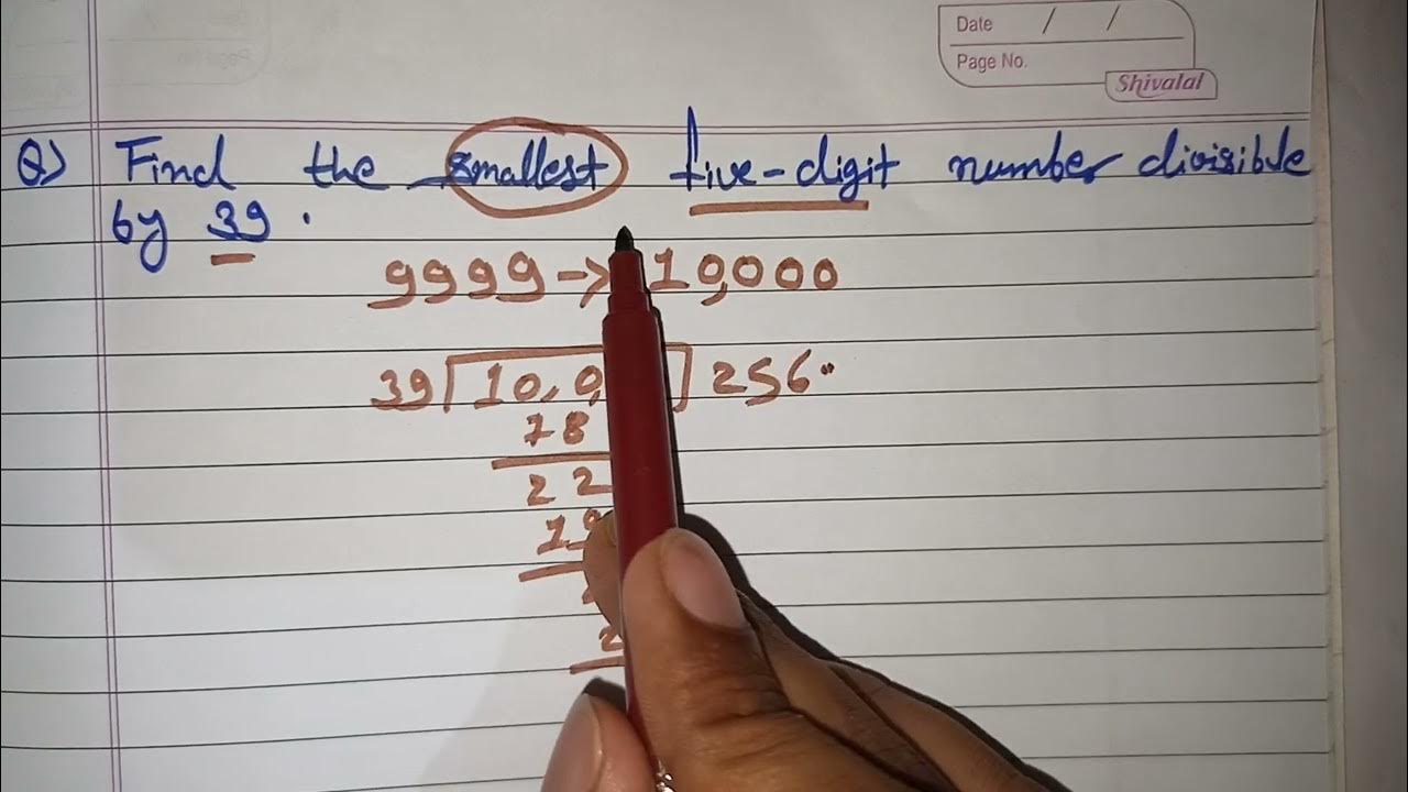 Find the smallest five-digit number divisible by 39 - YouTube