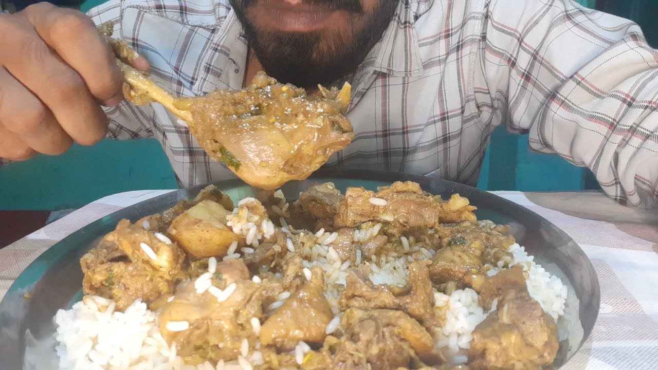 DESI CHICKEN RICE EATING CHALLENGE #CHICKENLOVER #asmr @foodeating2203 ...