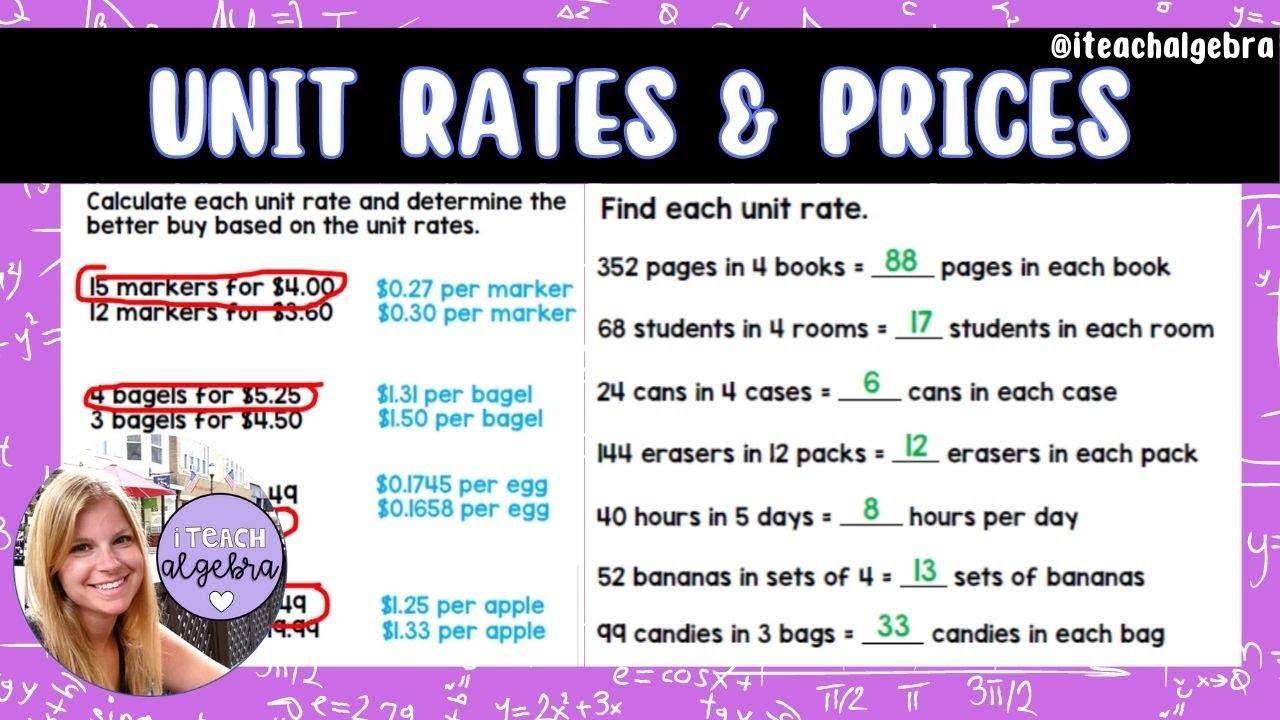 Unit Rates and Prices - Middle School Math - YouTube