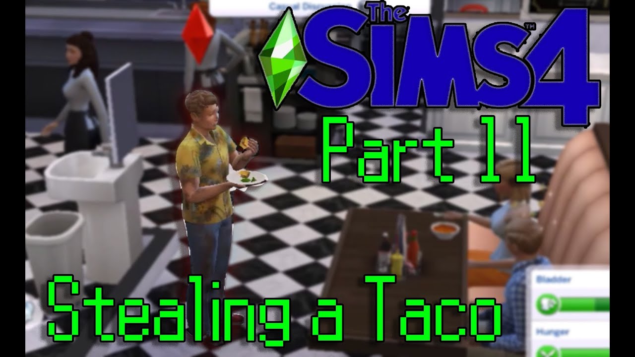 Sims 4 -HDS- (Pt. 11): I Steal a Man's Taco at Taco Bell - YouTube