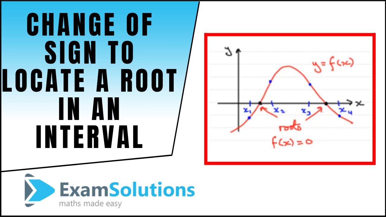 Change of Sign Method to Locate a Root in an interval : ExamSolutions ...