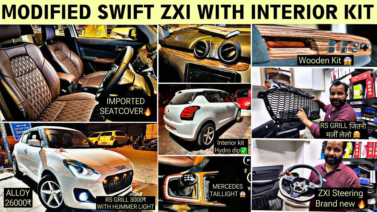 Swift modified 2023🔥swift lxi to zxi 🔥 Swift ZXI steering 😱 Swift ...
