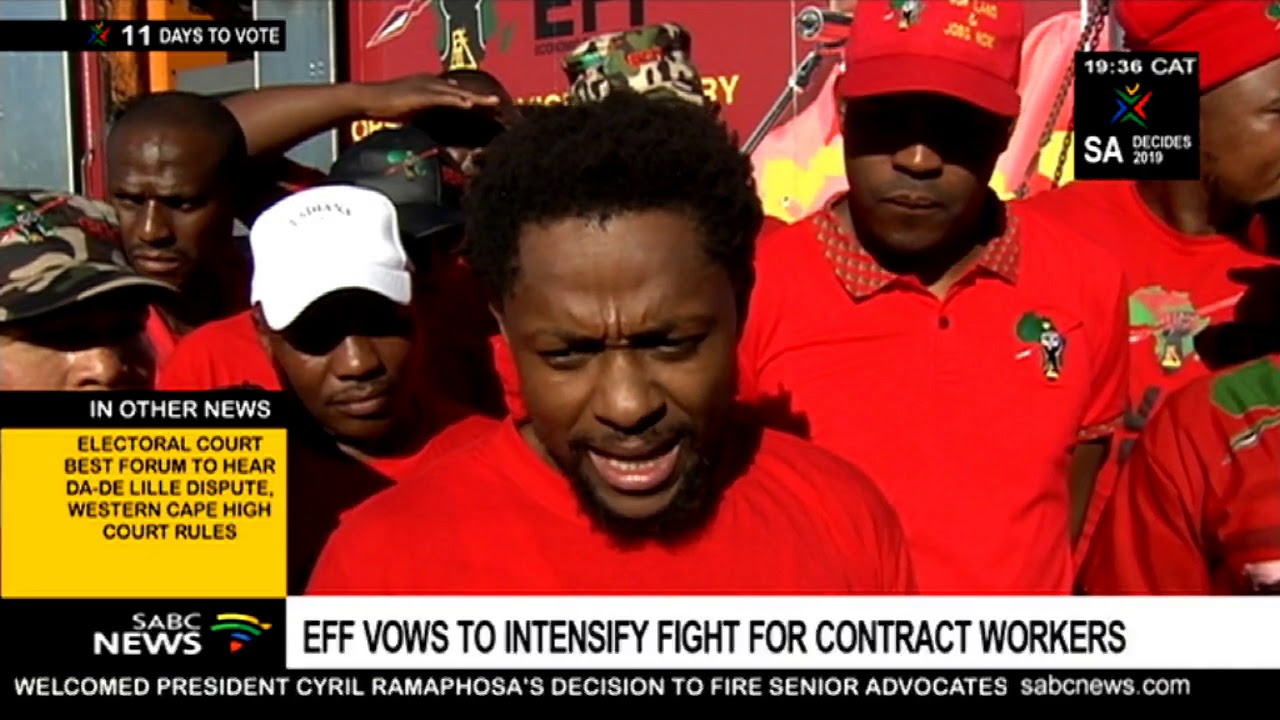 EFF vows to intensity fight for contract workers - YouTube