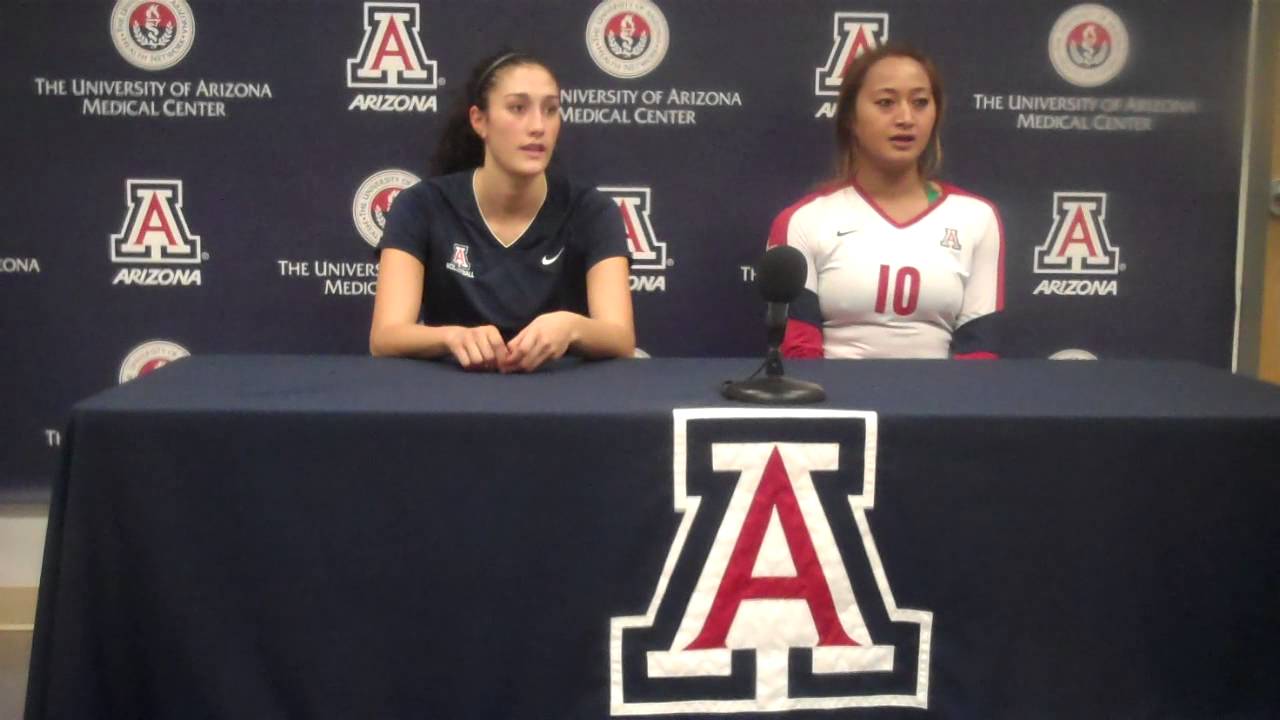 Arizona Wildcats Volleyball Taylor Arizobal Jane Croson 8/31/13 - YouTube