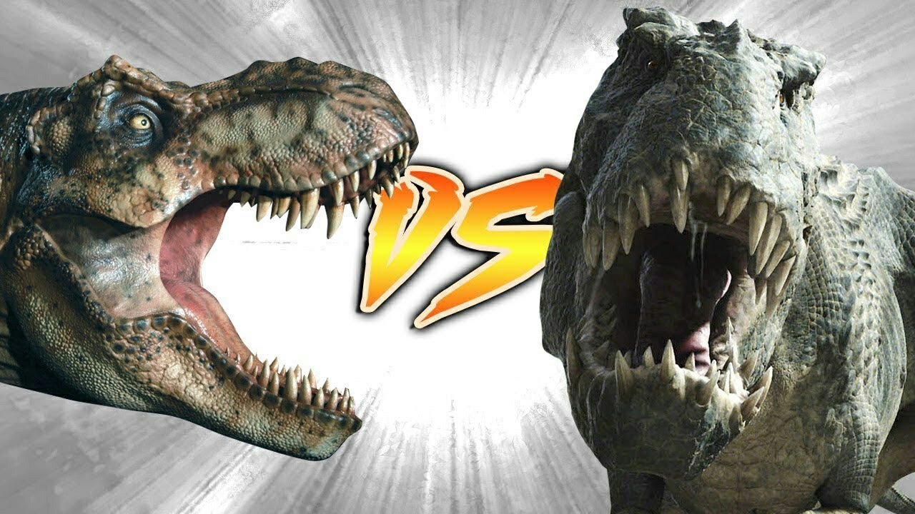 V rex vs T rex (animation) - YouTube
