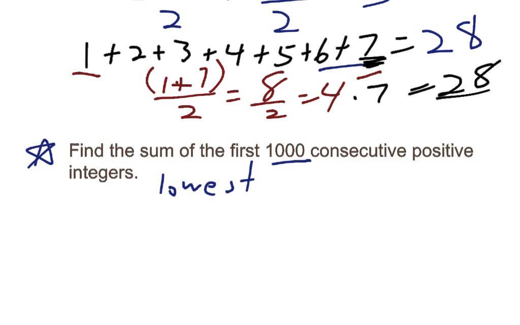 Sum Of Consecutive Positive Integers Youtube
