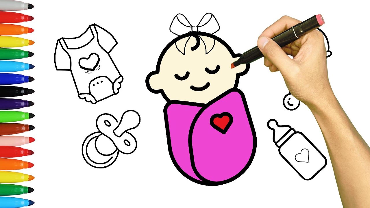 Colorful Baby and Accessories | Coloring for Kids, Toddlers | # ...