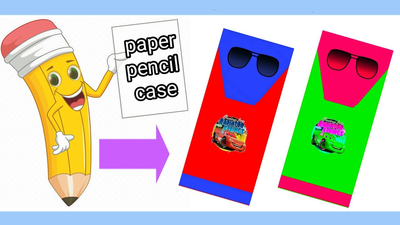 How to make paper pencil case|Easy pencil case making. #papercraft # ...