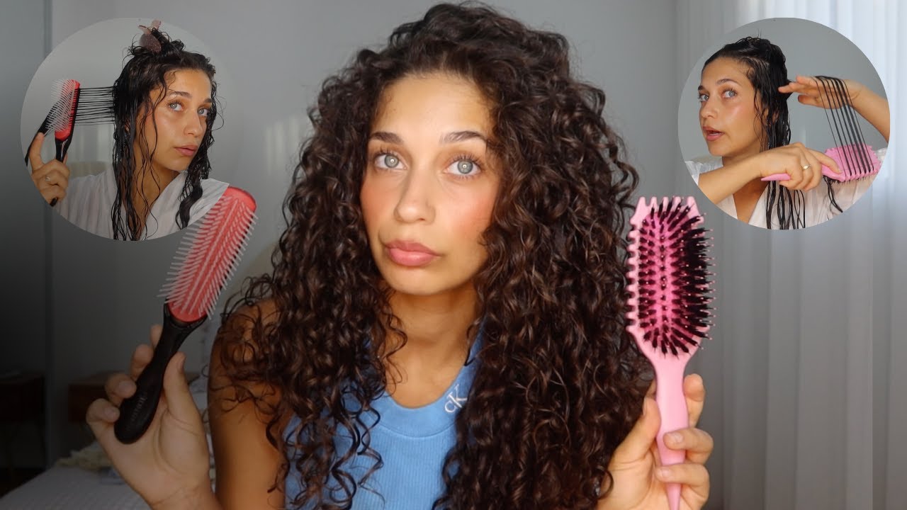 BOUNCE CURL DEFINING BRUSH vs DENMAN BRUSH - YouTube