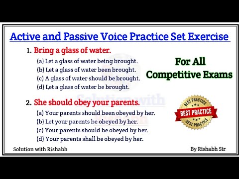 Active and Passive voice Practice set | Active and Passive voice ...