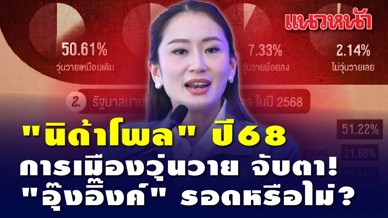 "นิด้าโพล" ปี68 การเมืองวุ่นวาย จับตา! "อุ๊งอิ๊งค์" รอดหรือไม่? 9/1/2568 - YouTube