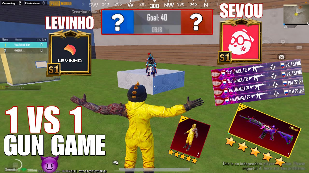 BEST FUNNY😂WOW GAMEPLAY WITH LEVINHO AND SEVOU😱1VS1 GUN GAME DEATH ...